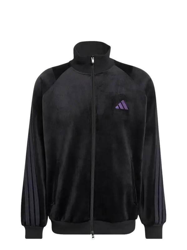 Adidas Stadium Loose Fit Velour Tracktop - Black