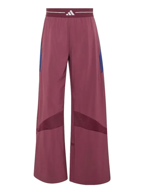 Adidas Hyperglam Color Block Wide Woven Pants - Maroon
