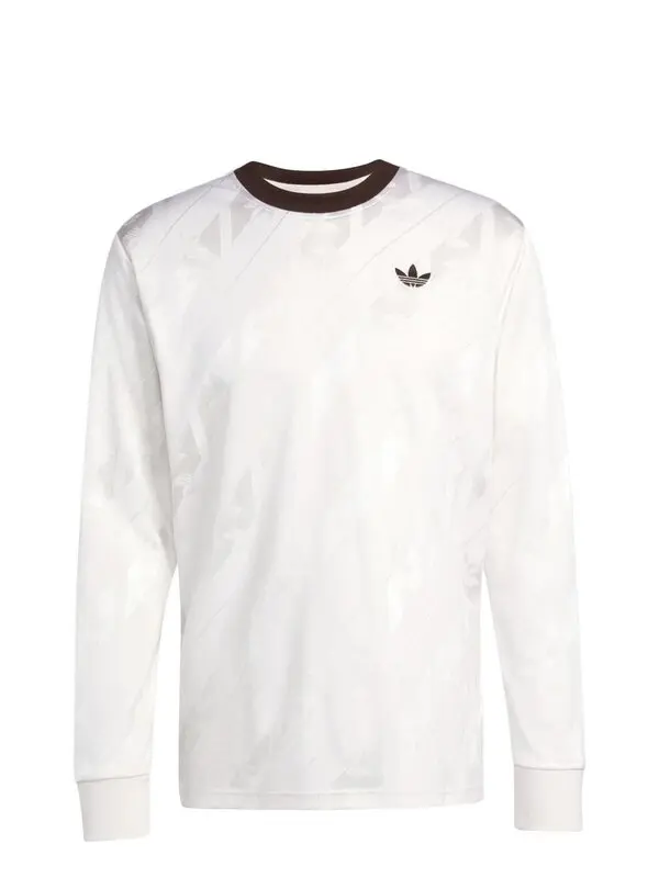 Adidas Jacquard Trefoil Longsleeve Jersey - Cloud White
