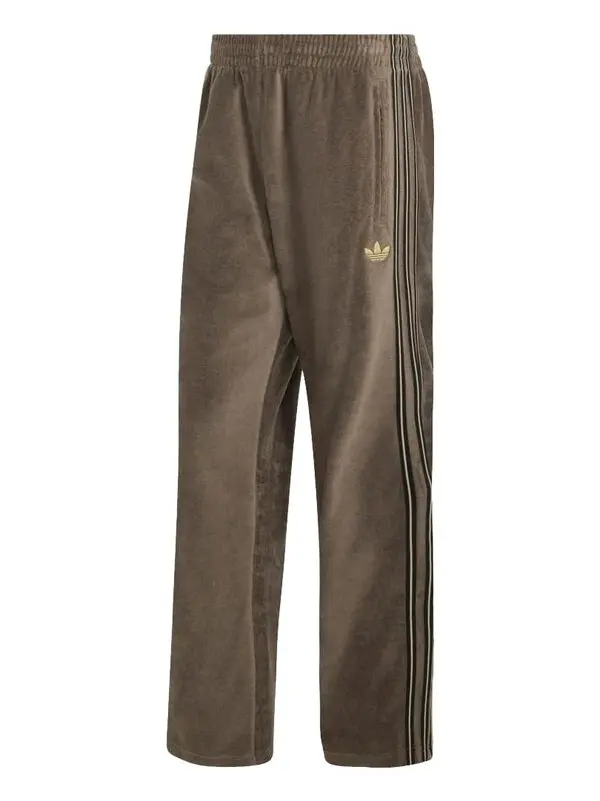 Adidas Firebird Velour Track Pants Brown - Branch