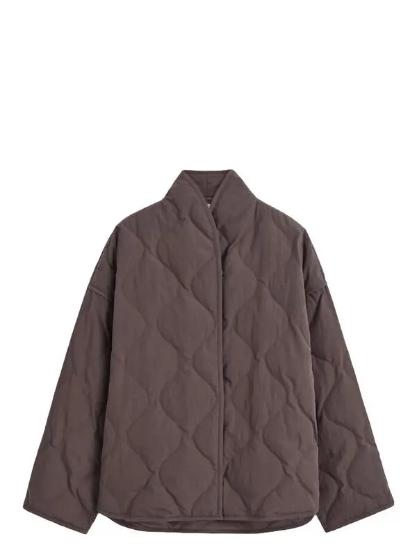 Cos Shawl-collar Quilted Jacket - Brown