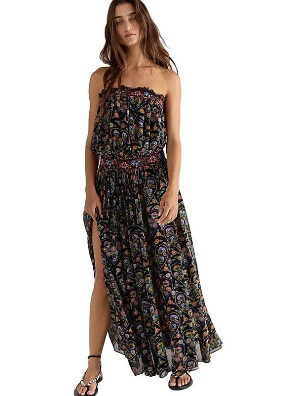 Free People Ellis Strapless Maxi Dress - Black Combo