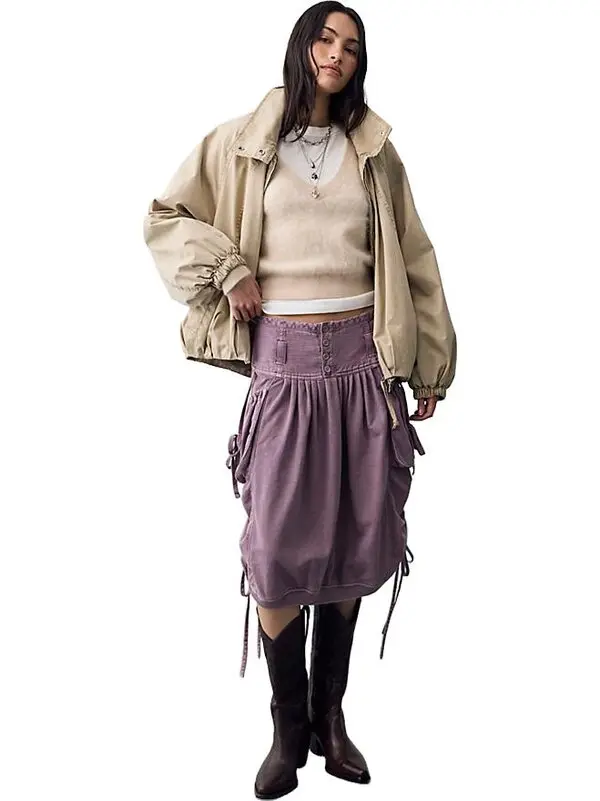 Free People We The Free Knit Midi Skirt - Cool Violet