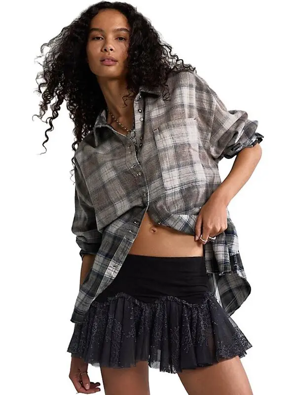Free People Eden Lace Mini Skort - Black
