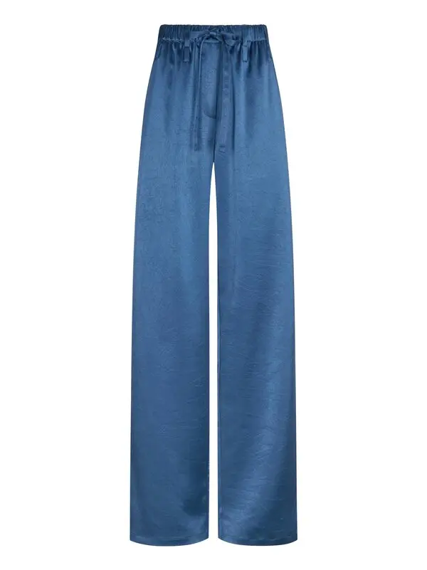 Serena Bute Satin Tapered Jogger - Blue