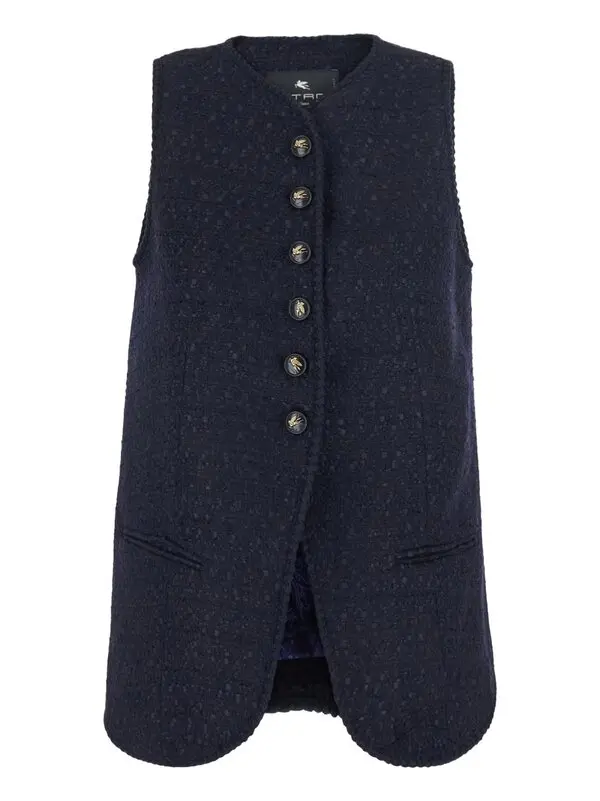 Etro Sleeveless A-line Jacket - Blue