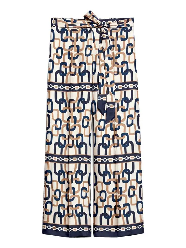 Max Mara Chain Print Wide-leg Trousers - Blue