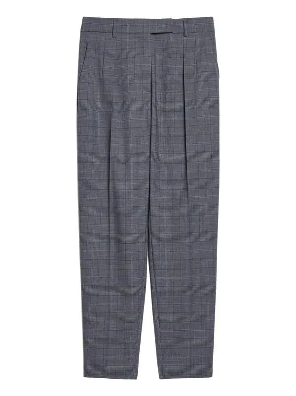 Max Mara Checked Straight-leg Trousers - Medium Gray