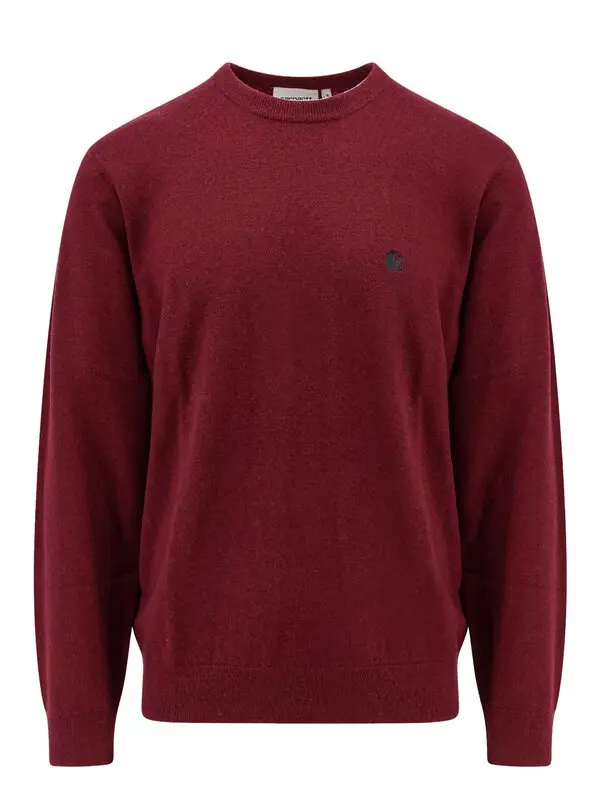 Carhartt Work In Progress Madison Logo Embroidered Crewneck Jumper - Brown
