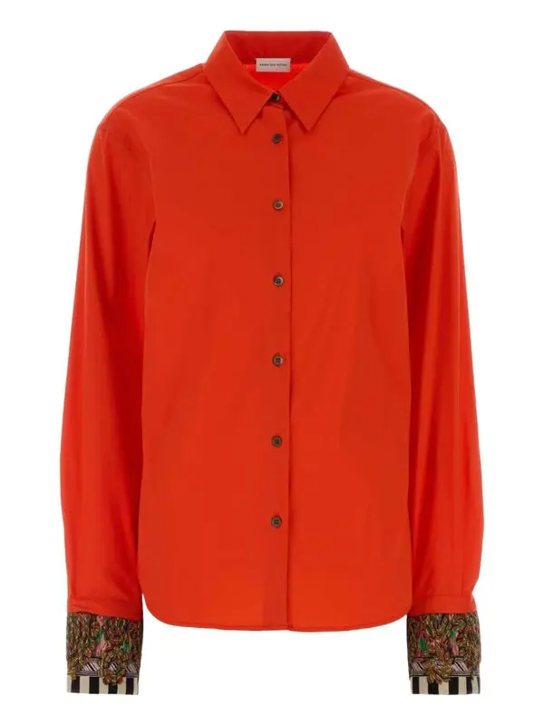 Dries Van Noten Chloris Cuffed Shirt - Red