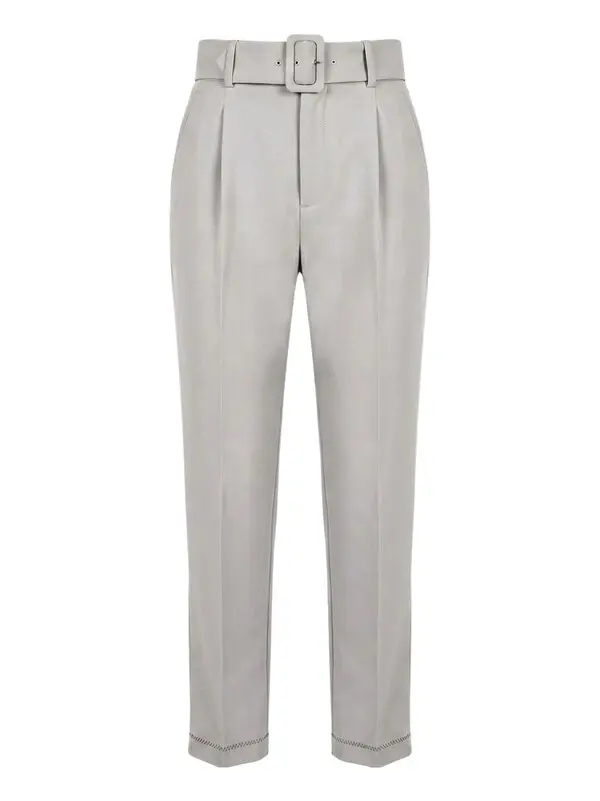 Marni Tailored Belted Wool Trousers - Grey