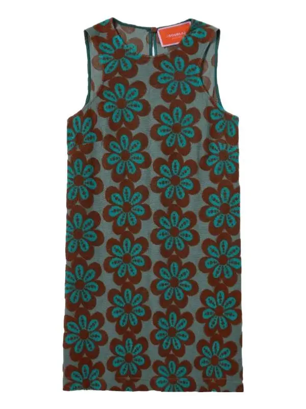 La DoubleJ Racer Floral-print Mini Dress - Green