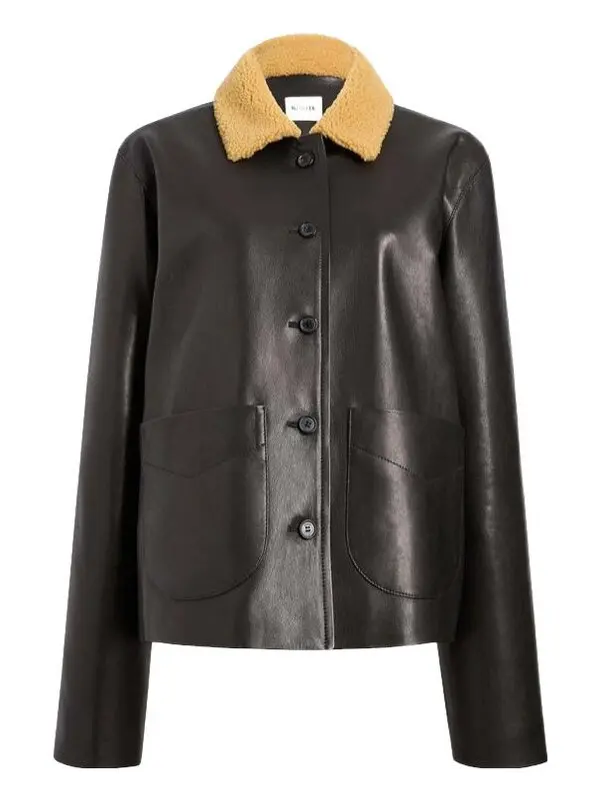 Khaite Shearling Collar Leather Jacket - No