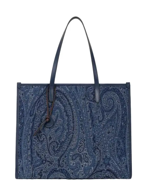 Etro Love Trotter Jacquard Denim Tote Bag - Blue