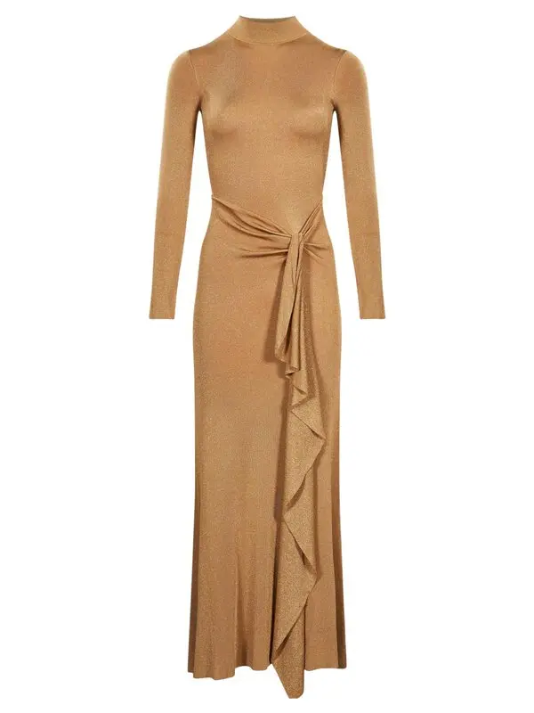 Roland Mouret Knit Drape Gown - Gold