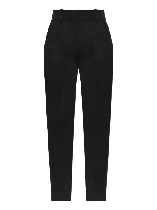 Balmain Wool Pleated Trousers - Black