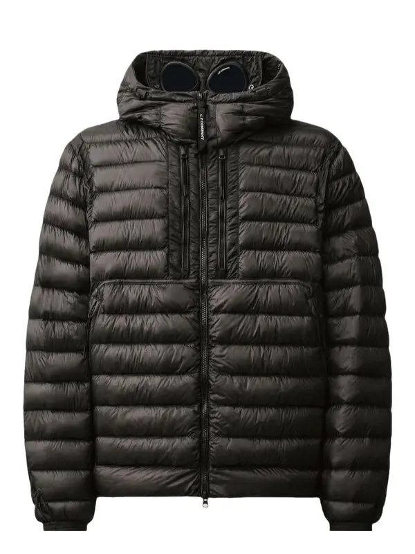 C.P. COMPANY Hooded Down Jacket With Goggle Lens - Black