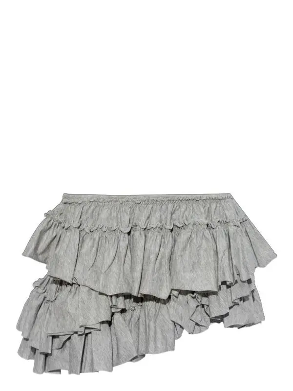 Dries Van Noten Ruffled Micro Shorts - Grey