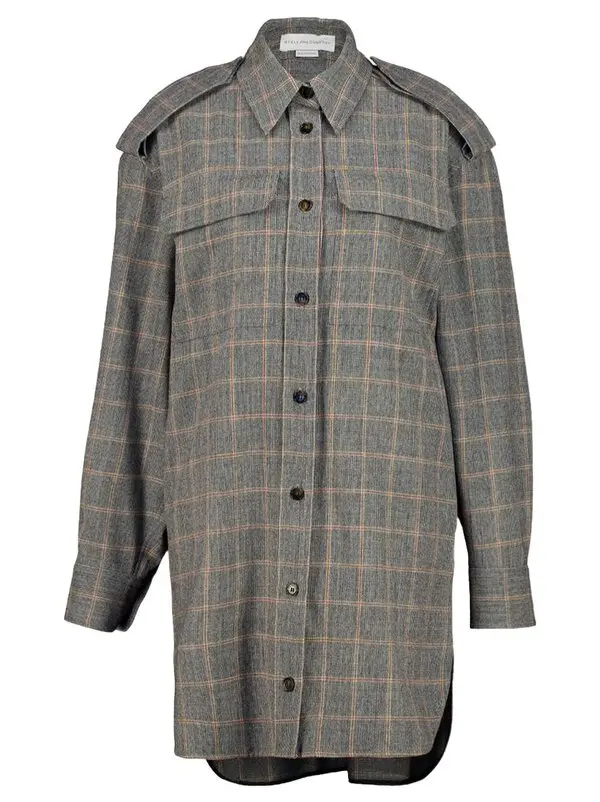 Stella McCartney Checked Shirt Mini Dress - Grey