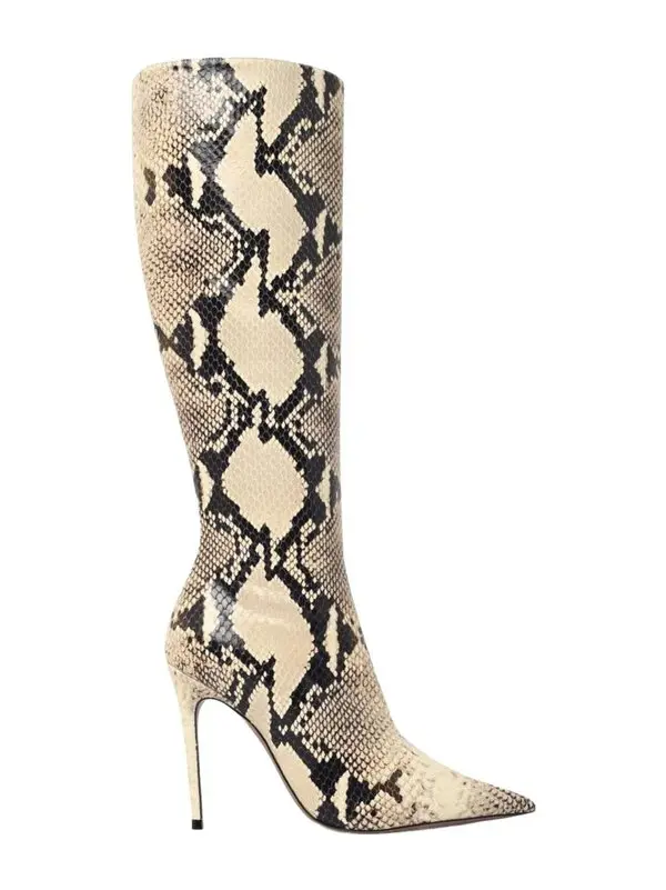 Paris Texas Vera 105 Snakeskin Stiletto Boots - No