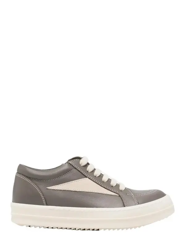 Rick Owens Leather Contrast-panel Sneakers - White