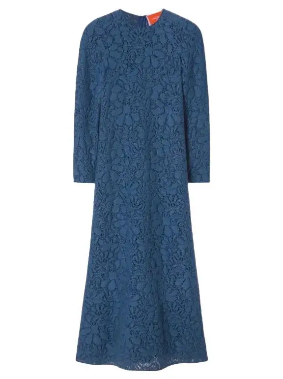 La DoubleJ Long-sleeve Lace Maxi Dress - Blue