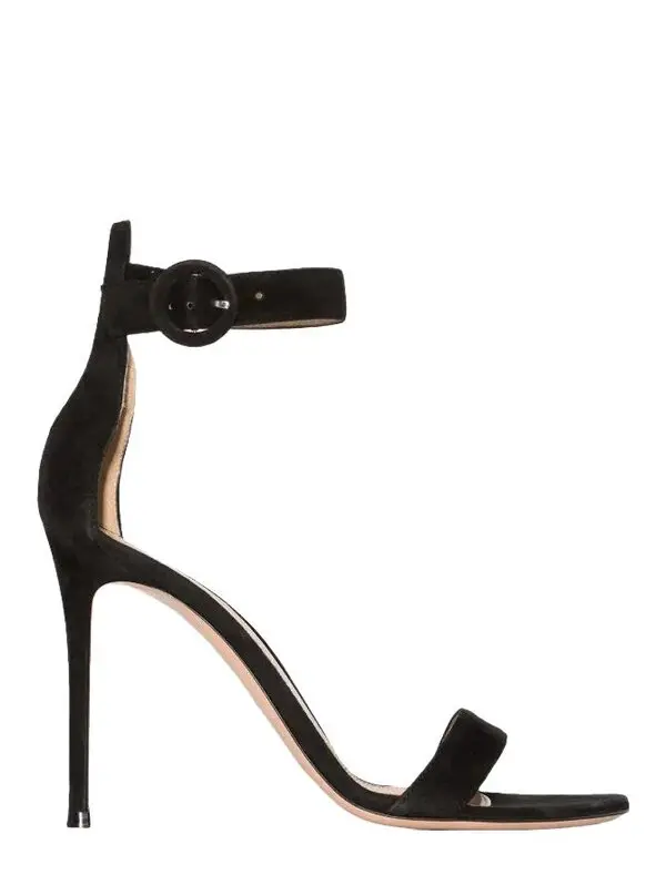 GIANVITO ROSSI 105mm Suede Stiletto Sandals - Black
