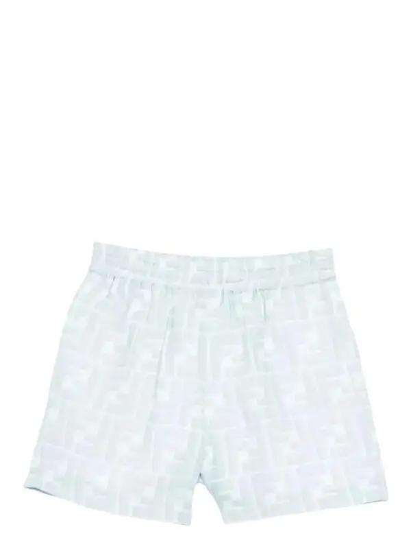 Fendi Ff Logo-jacquard Shorts - Light Blue
