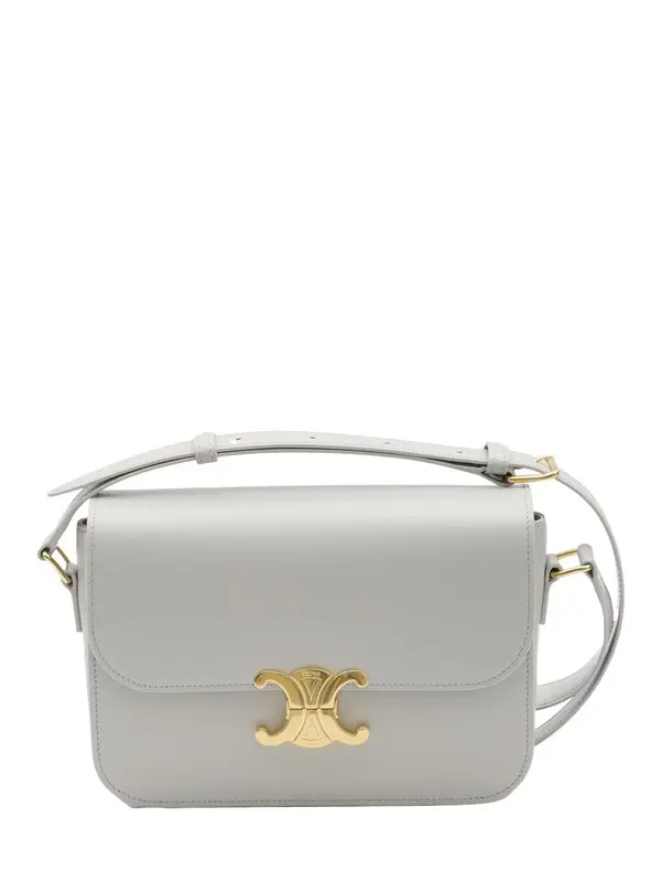 Celine Triomphe Bag In Shiny Calfskin - Gray