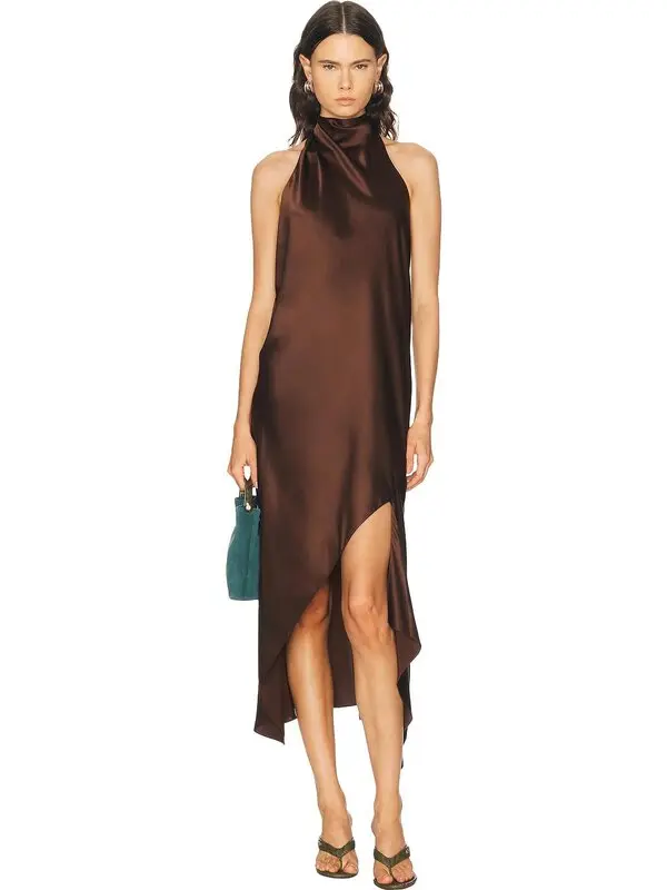 Helmut Lang Silk Tie Neck Dress - Serra