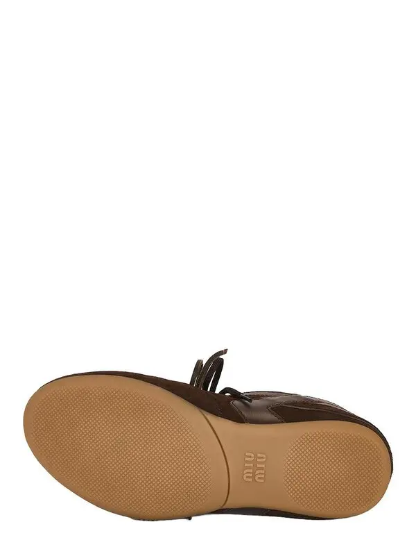 Miu Miu Suede And Shearling Lined Sneakers - Moro
