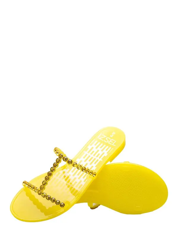 IZSEL Melissa Embellished Pvc Sandals - Yellow