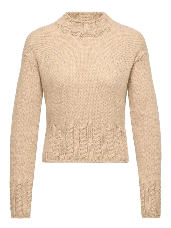 Moncler Alpaca Blend Turtleneck Sweater - Beige