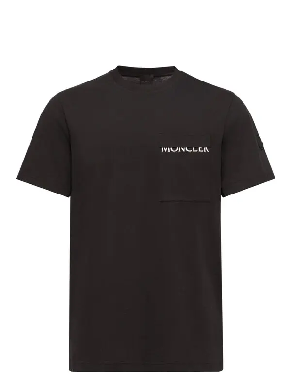 Moncler Logo Cotton Jersey T-shirt - Black