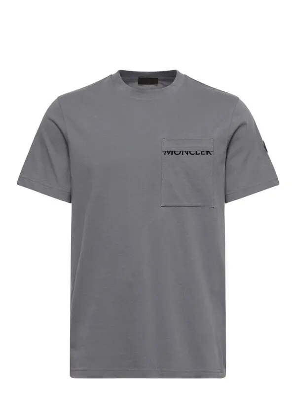 Moncler Logo Cotton Jersey T-shirt - Grey