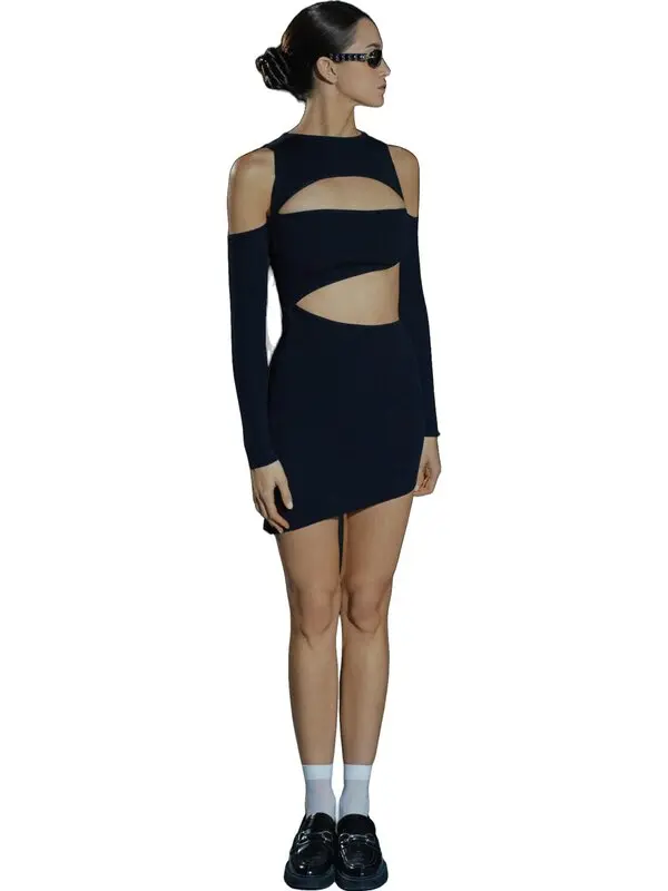 BAOBAB Violeta Mini Dress With Cut-out Detail - Coal