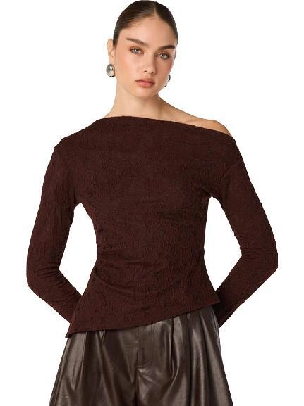 Astr The Label Miah Lace Off-shoulder Top - Rust