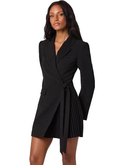 Astr The Label Blazer Wrap Mini Dress - Black