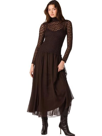 Astr The Label Camila Lace Bodice Maxi Dress - Espresso
