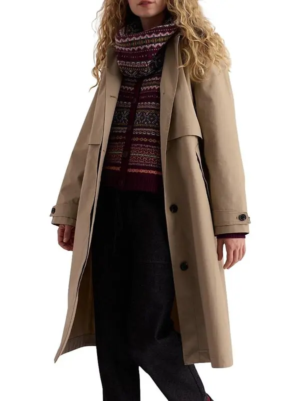 SEASALT CORNWALL Sea Lights Waterproof Trench Coat - Seed
