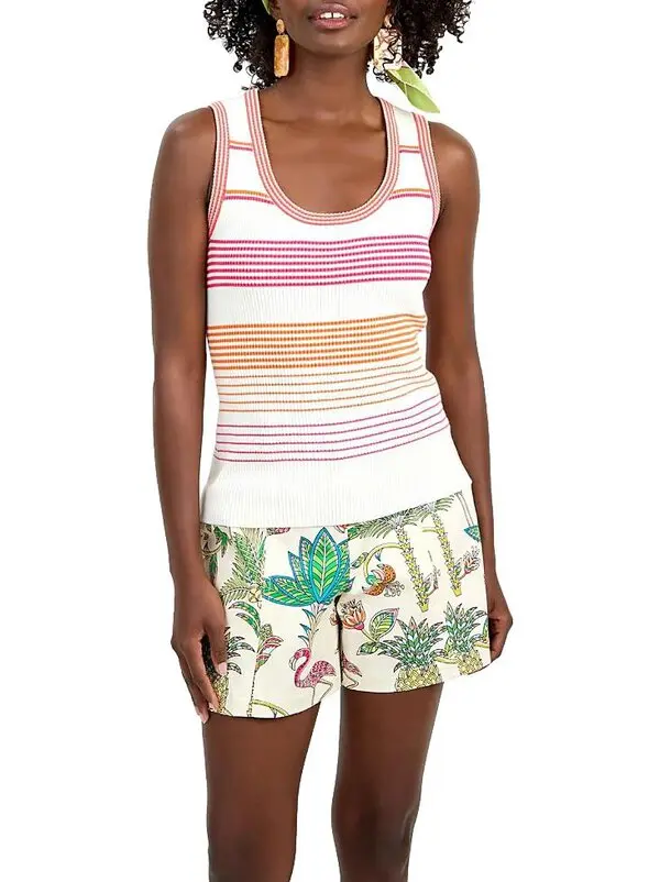 Trina Turk Paolini Striped Knit Tank - Whitewash