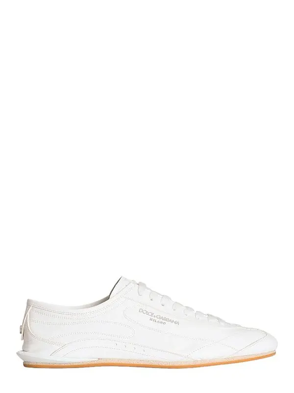 Dolce & Gabbana Low Top Leather Sneakers - White
