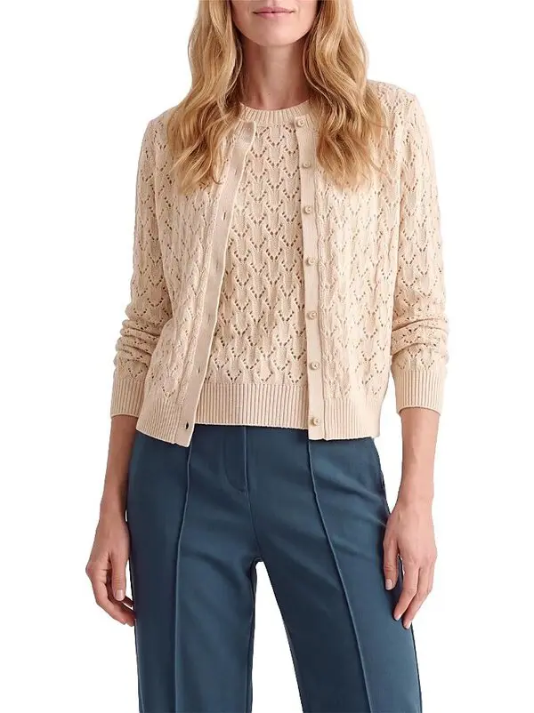 CARTOLINA August Pointelle Cardigan - Ivory