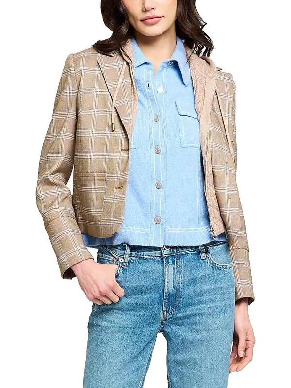 Central Park West Sienna Plaid Dickey Blazer - Brown