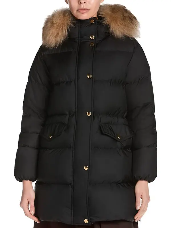 Moncler Aphroties Down Parka With Shearling Trim - Black