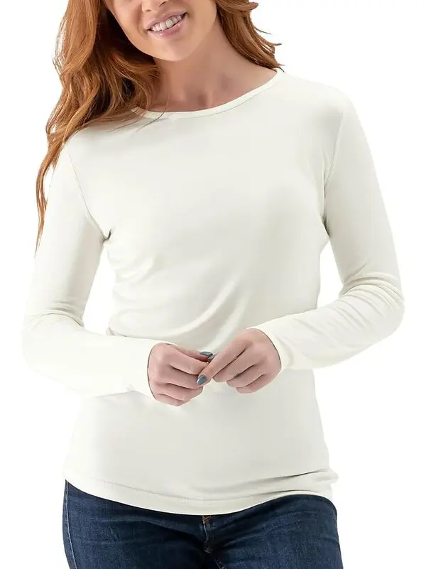 Uwila Warrior Silk Blend Long-sleeve Base Layer Shirt - Cream