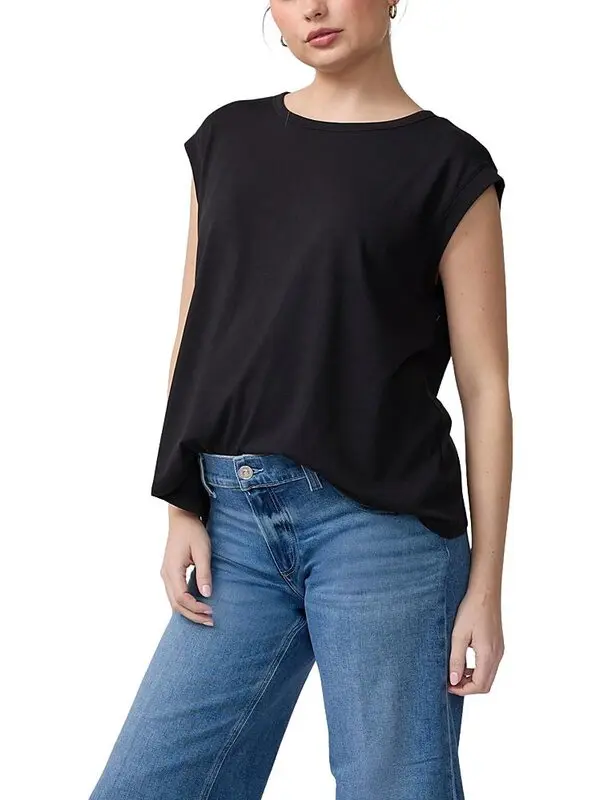 INGRID & ISABEL Relaxed Crewneck Tank - Black
