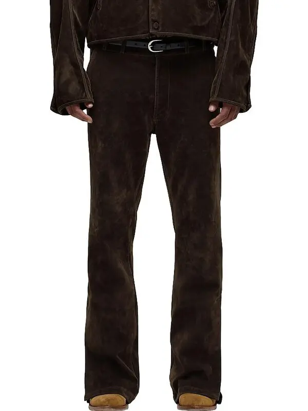 Hudson Jeans Faux Suede Trousers - Dark Brown