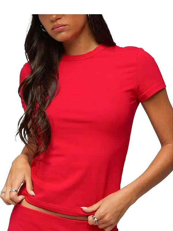 EDIKTED Briony Fitted T-shirt - Red