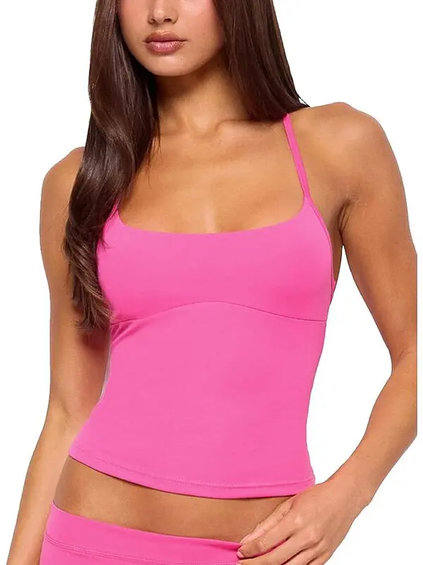 EDIKTED Dafni Scoop Neck Tank Top - Pink